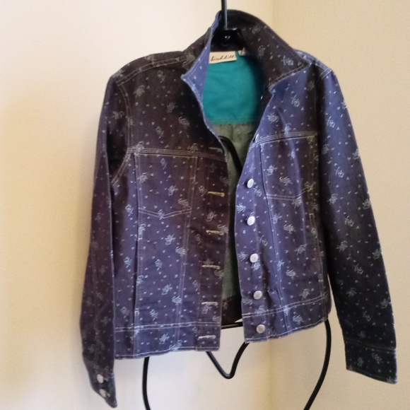 Birch Hill | Jackets & Coats | Birch Hill Blue Floral Sparkle Jean ...